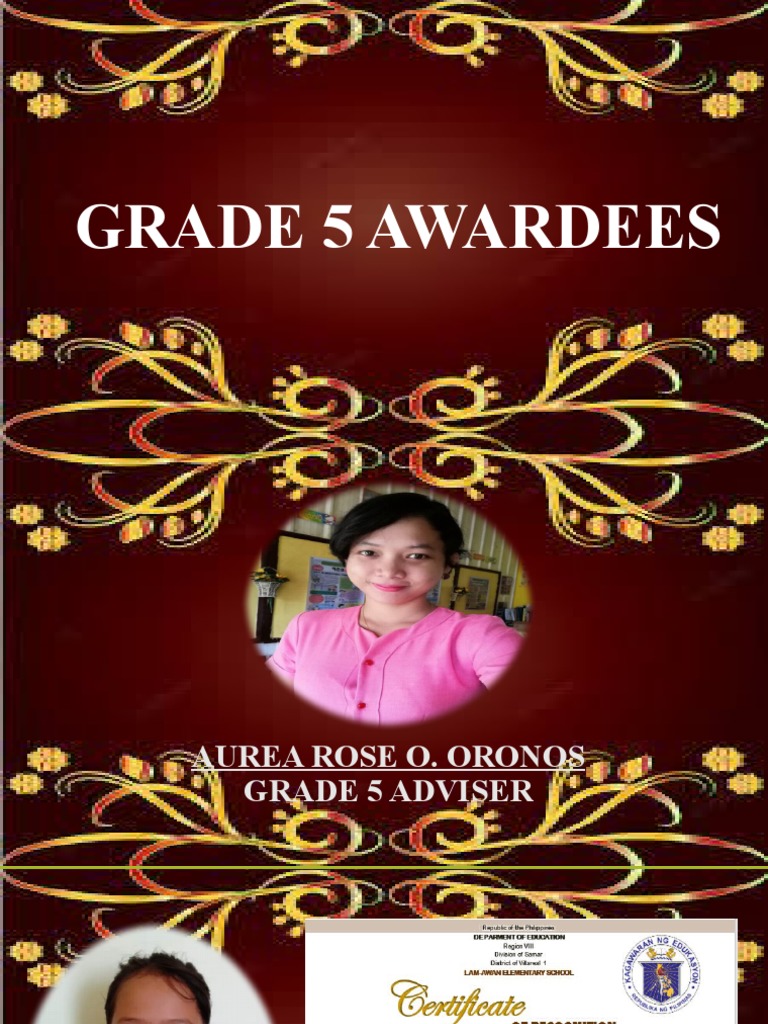 Recognizing Top Performing Fifth Grade Students: A List of Awardees and ...