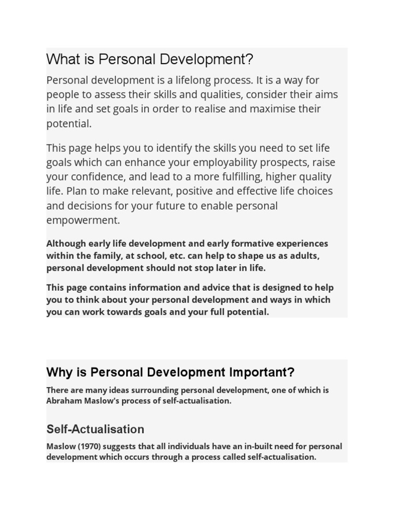 What Is Personal Development and SWOT | PDF | Self Actualization | Swot ...