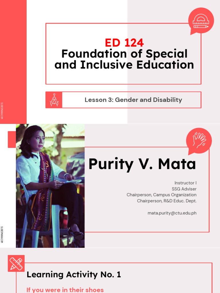 Lesson 3 Gender and Disability | PDF | Gender | Gender Studies