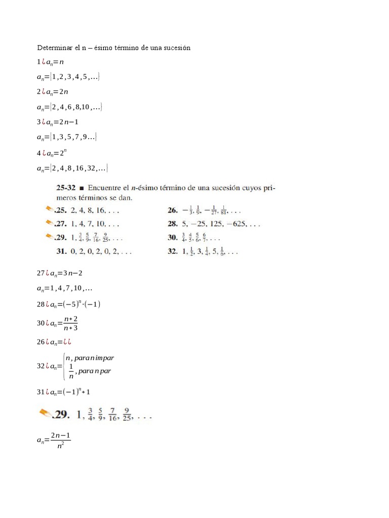 Determinar El Enesimo Termino de Una Sucesion | PDF | Métodos y ...