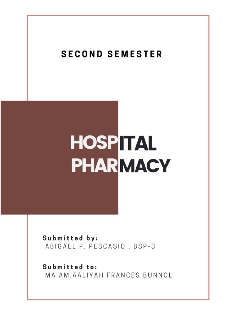 Hospital Pharmacy | PDF | Pharmacy | Hospital