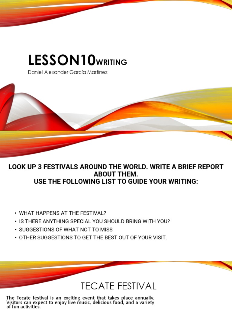 LESSON10 Writing | PDF | Festival | Music Events
