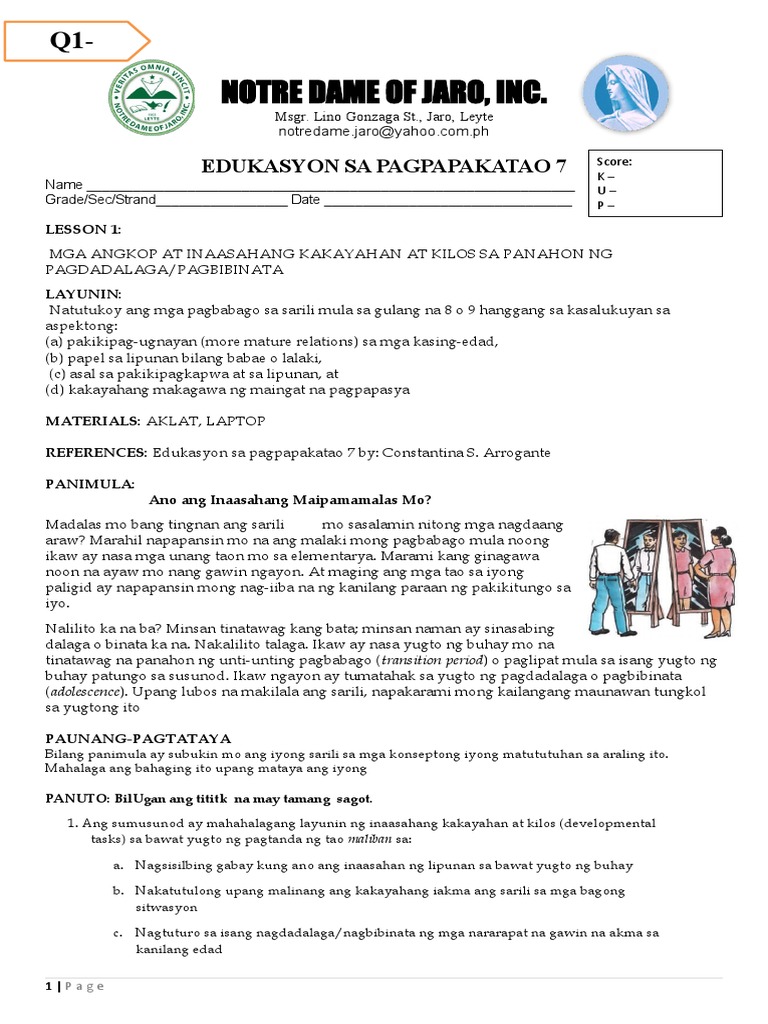 Q1 - Week 1 - Val Ed. 7 | PDF