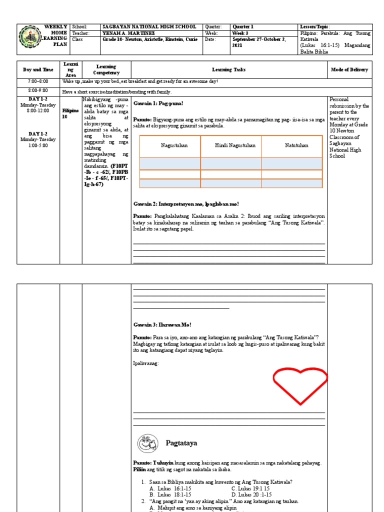 Filipino 10 - Q1-W3 | PDF