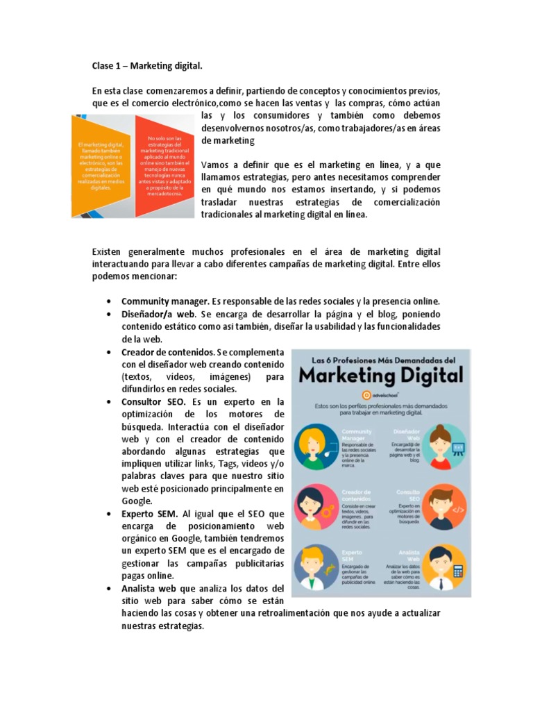 MARKETING DIGITAL Clase 1 | PDF | Marketing | Publicidad digital