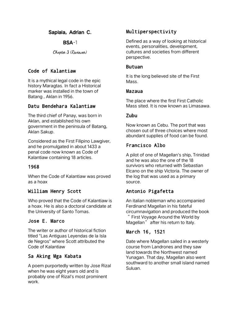 Code of Kalantiaw and Philippine History | PDF | Philippines | Spanish ...