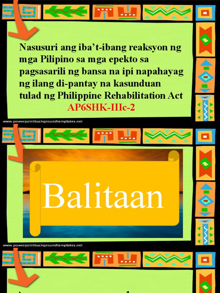 AP 6 PPT Q3 W3 - Philippine Rehabilitation Act | PDF