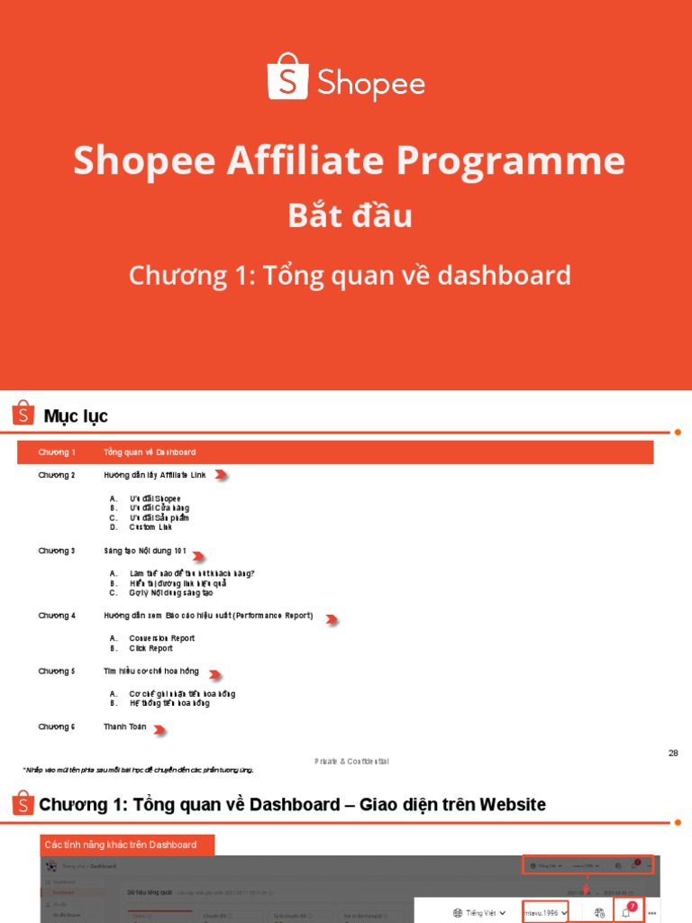 Hướng Dẫn Sử Dụng Dashboard Shopee Affiliate Program | PDF