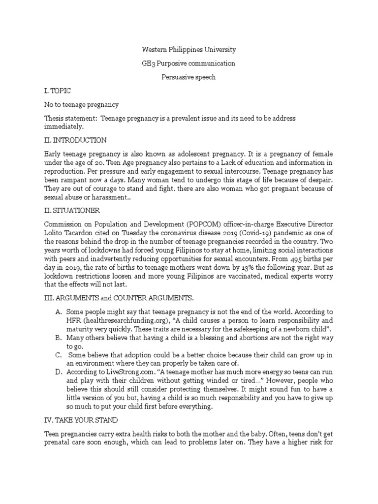Persuasive Speech GE3 Purposive Communication Persuasive Speech | PDF ...
