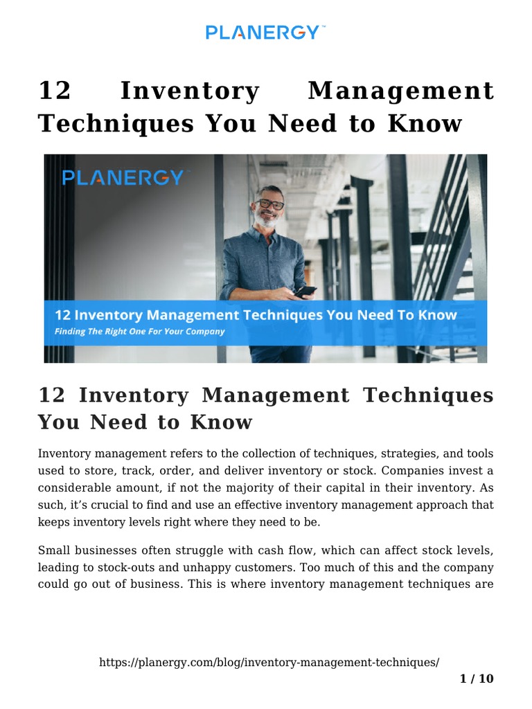 Inventory Management Techniques | PDF | Inventory | Six Sigma
