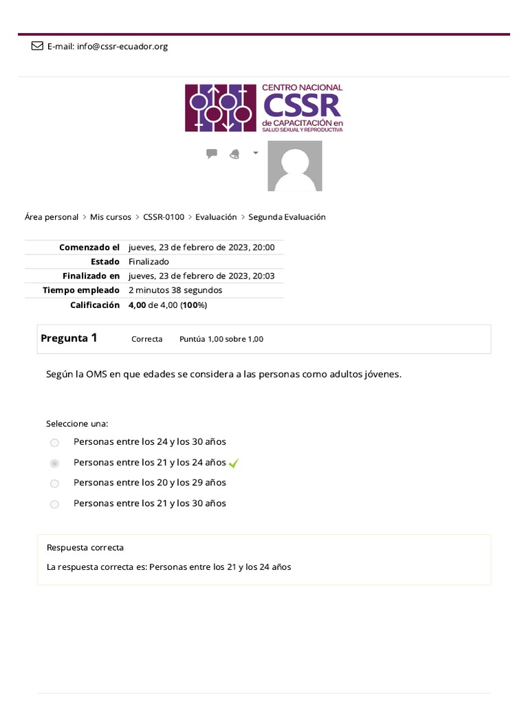 Resultados de la Segunda Evaluación del curso CSSR-0100 | PDF