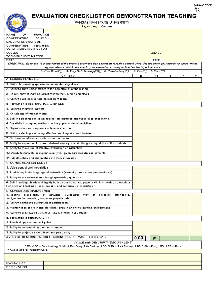 PT Form 7 | PDF | Teachers | Learning