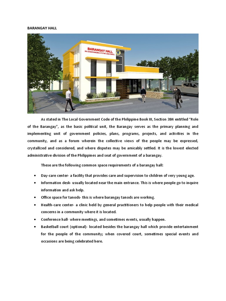 Barangay Hall Requirements and Design | PDF | Health Care | Patient