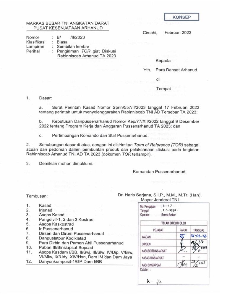 Surat Pengiriman Tor | PDF