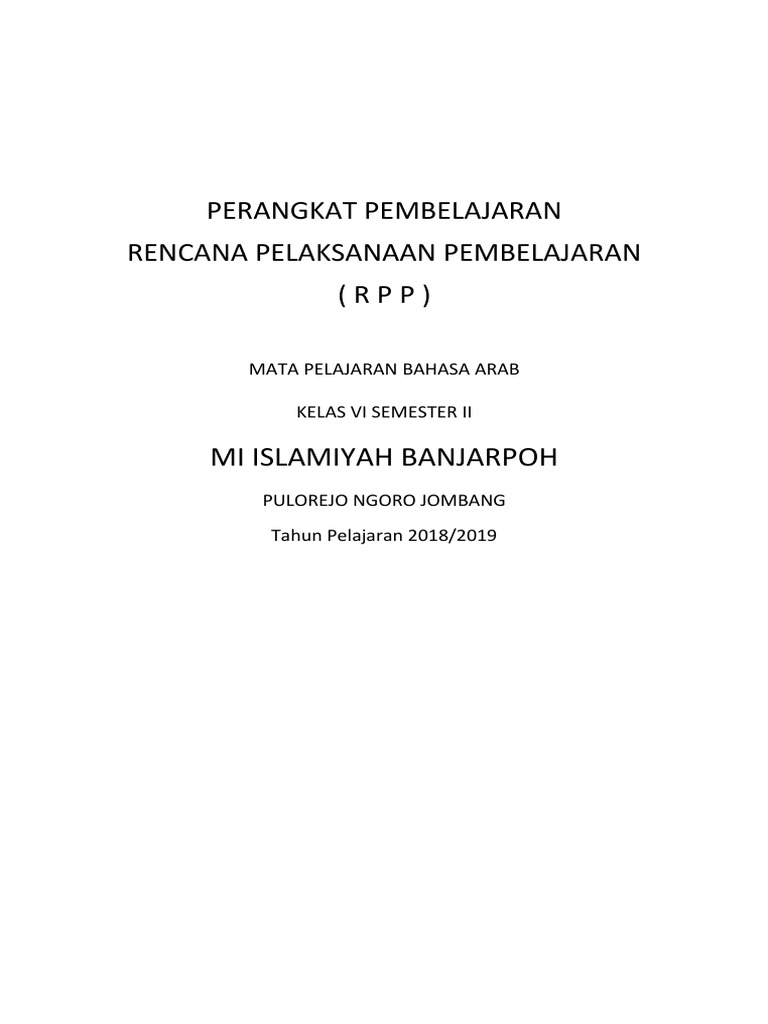 RPP B. Arab Tema 4 | PDF