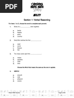 Grade 6 PEP Ability Test Sample 2021 | PDF