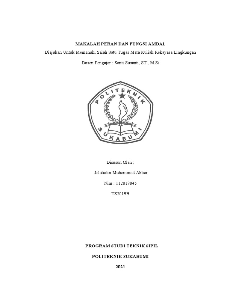 Makalah Peran Dan Fungsi Amdal | PDF