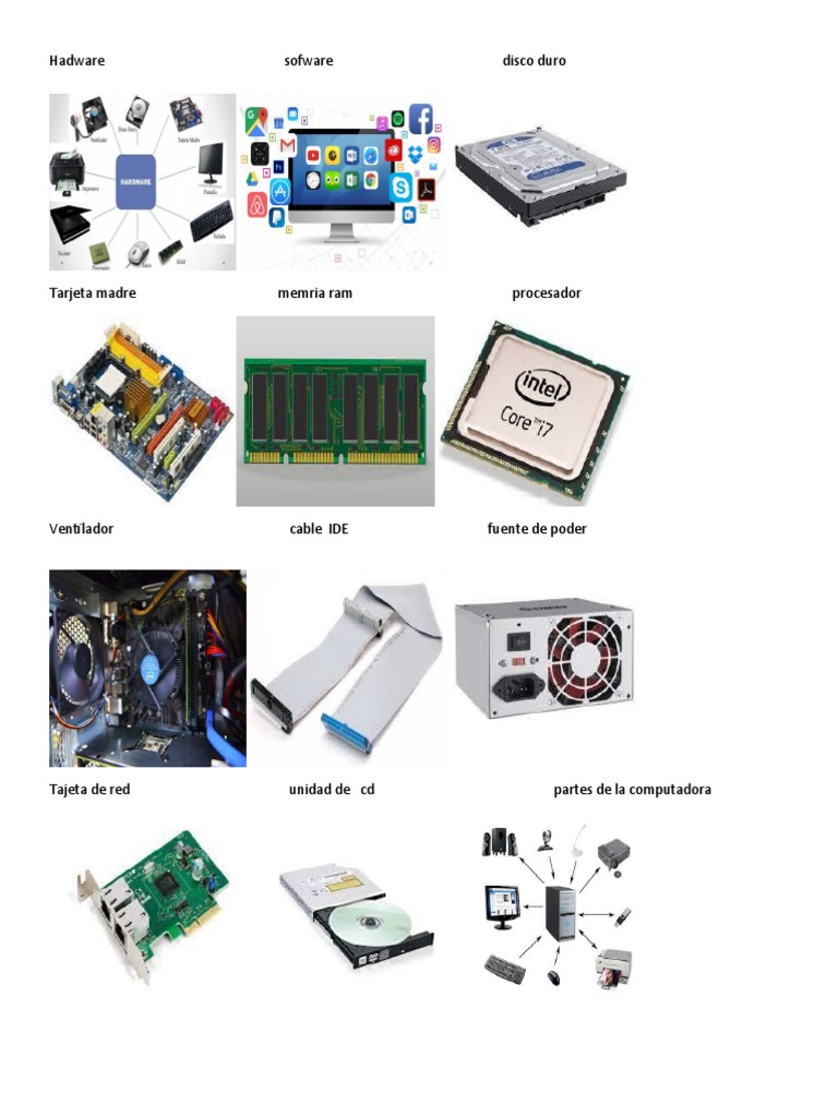 Los principales componentes de una computadora y sus periféricos | PDF
