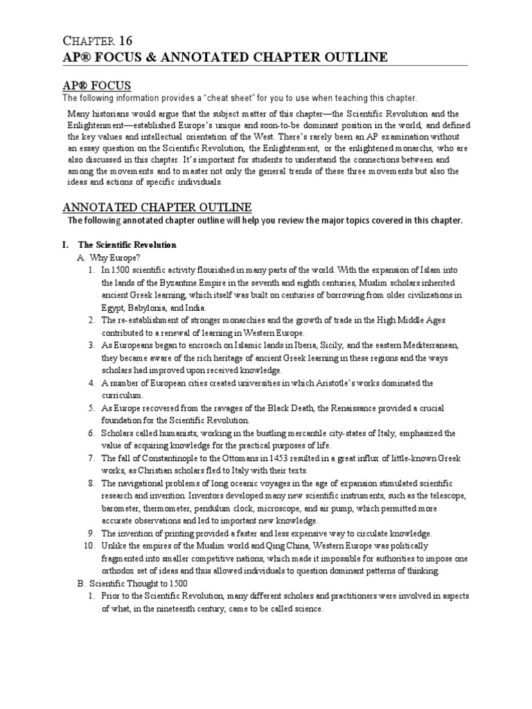 16 Chapteroutline | PDF | Age Of Enlightenment | Tycho Brahe