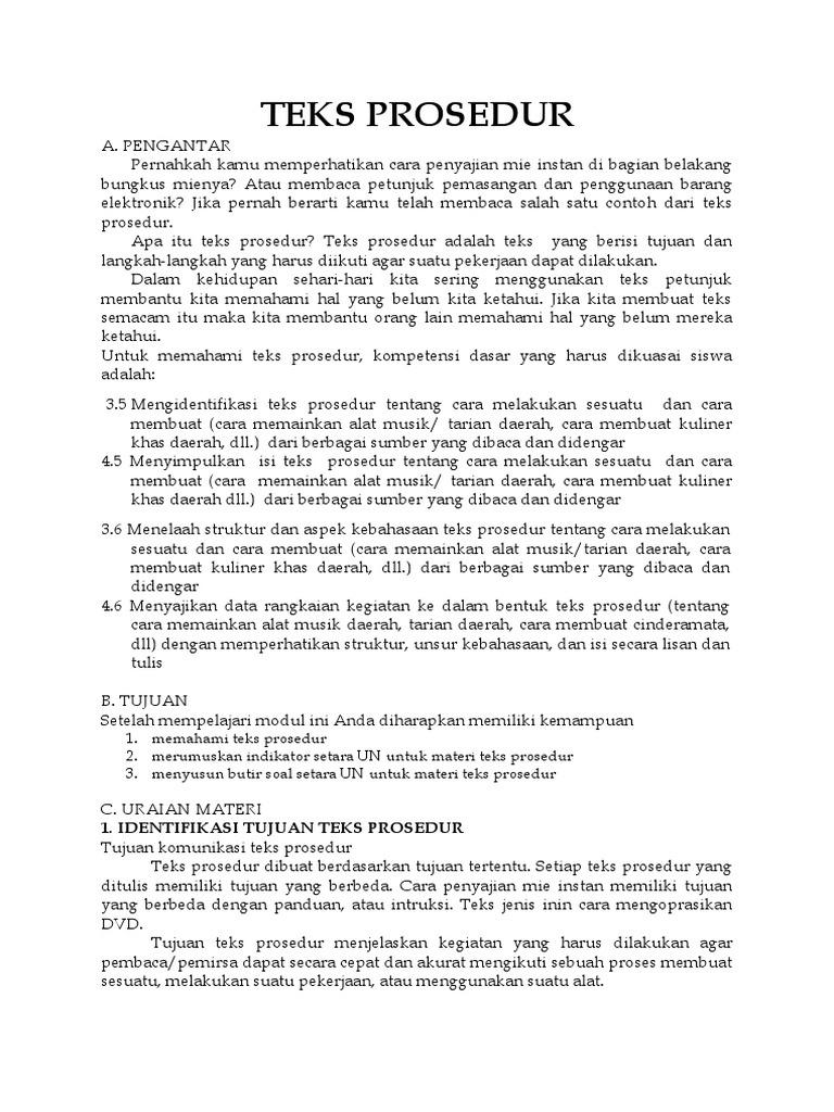 Modul Teks Prosedur | PDF