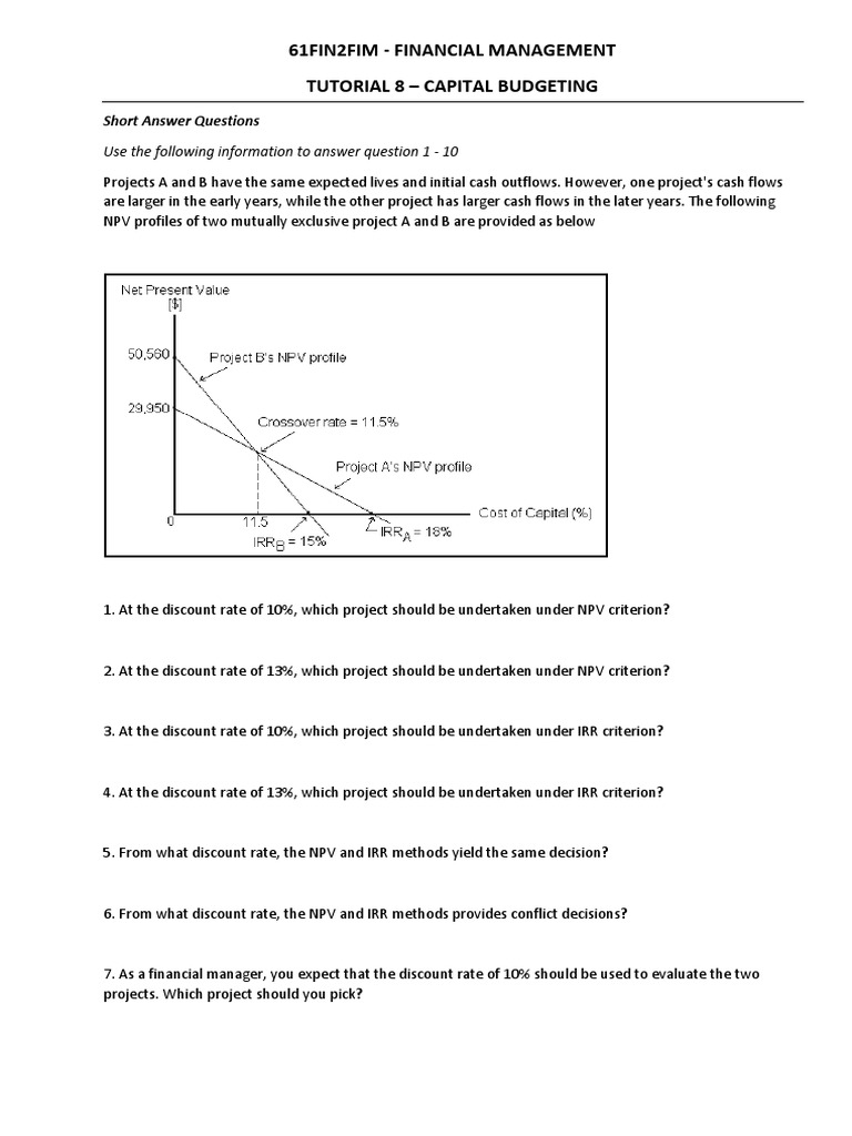 FMA - Tutorial 8 - Capital Budgeting | PDF | Capital Budgeting ...