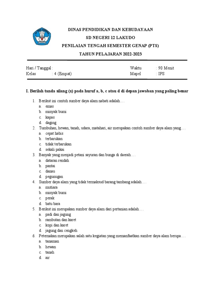 Soal PTS Ips | PDF