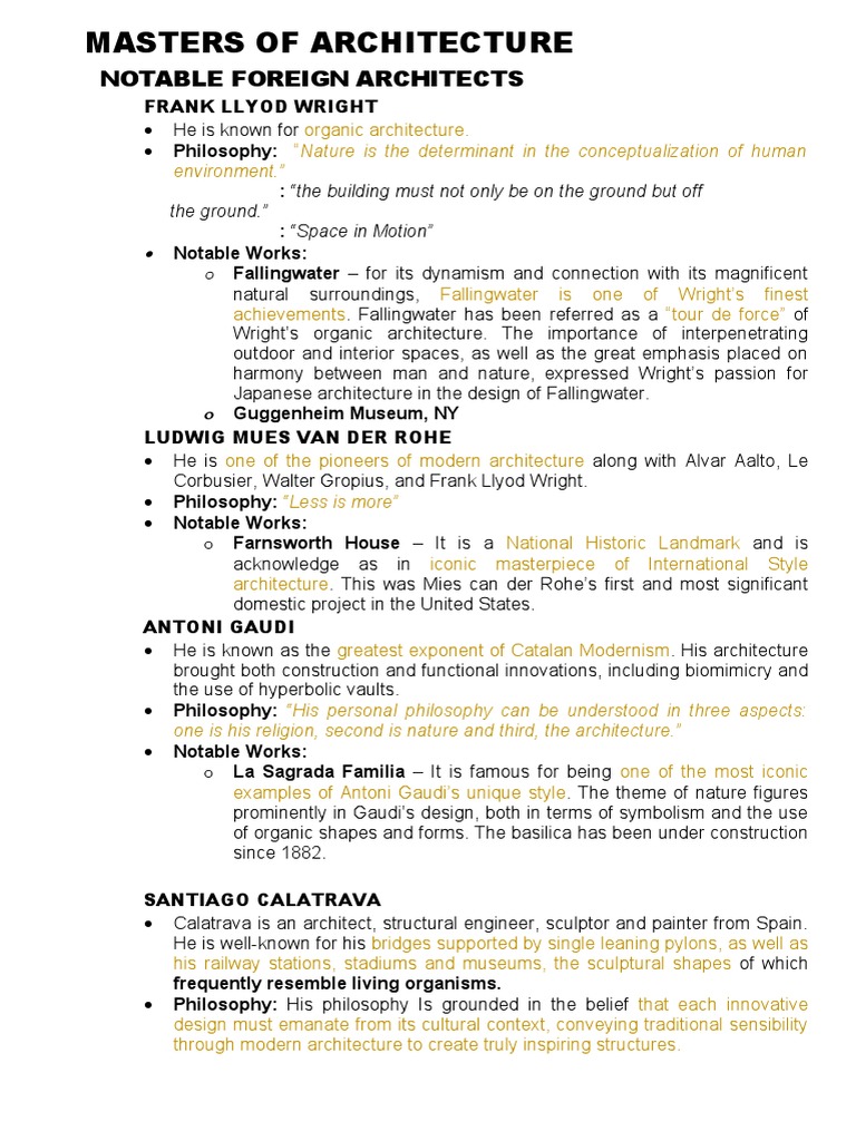 Notable Foreign Architects and Their Contributions to Functional ...