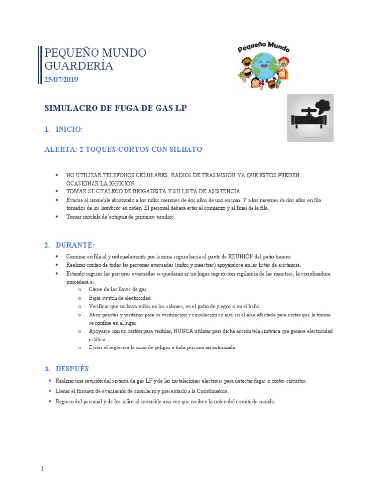 Simulacro Fuga Gas | PDF