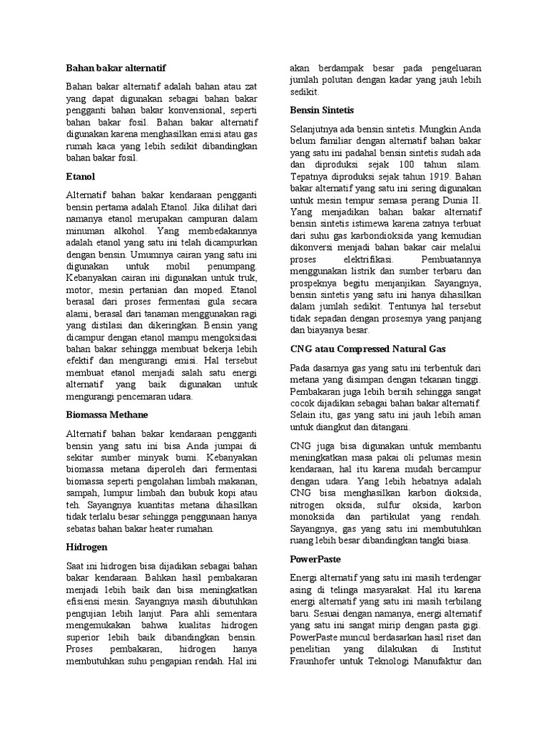 Bahan Bakar Alternatif | PDF