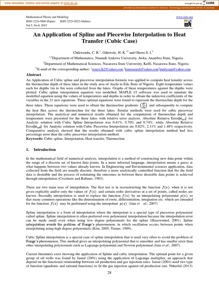 Spline Cubic Aplications | PDF | Interpolation | Spline (Mathematics)