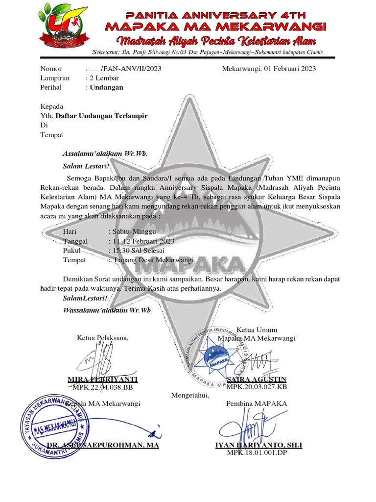 Surat Undangan Sispala n Mapala (1) | PDF