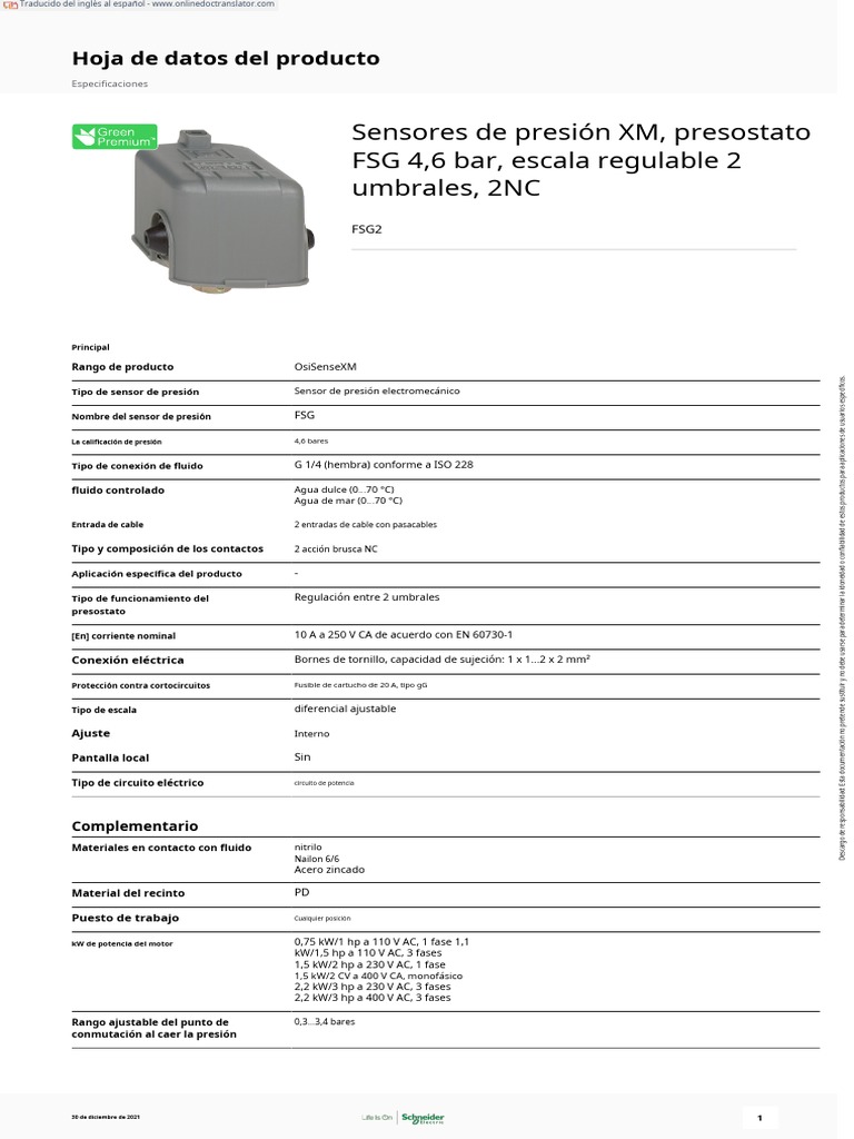 Pressure Sensors XM - FSG2 (2) .En - Es | PDF