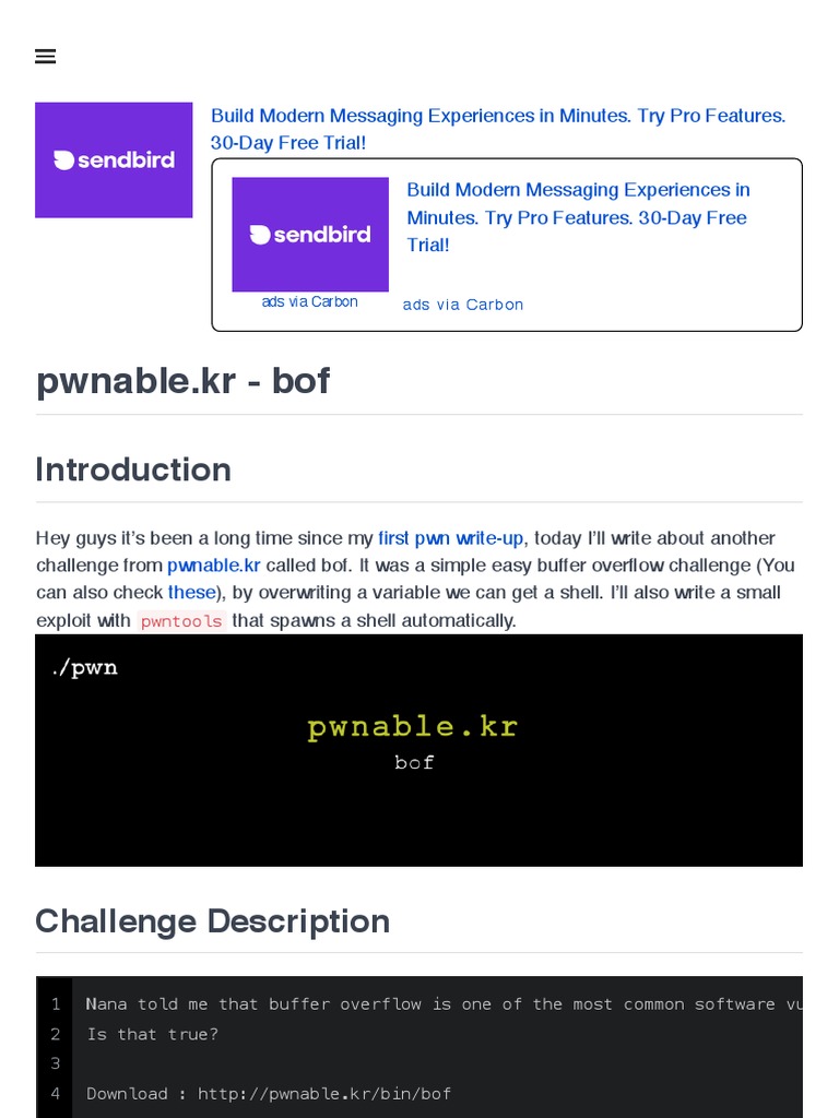 Pwnable Kr Bof 0xrick Pdf Information Technology Management Computer Architecture