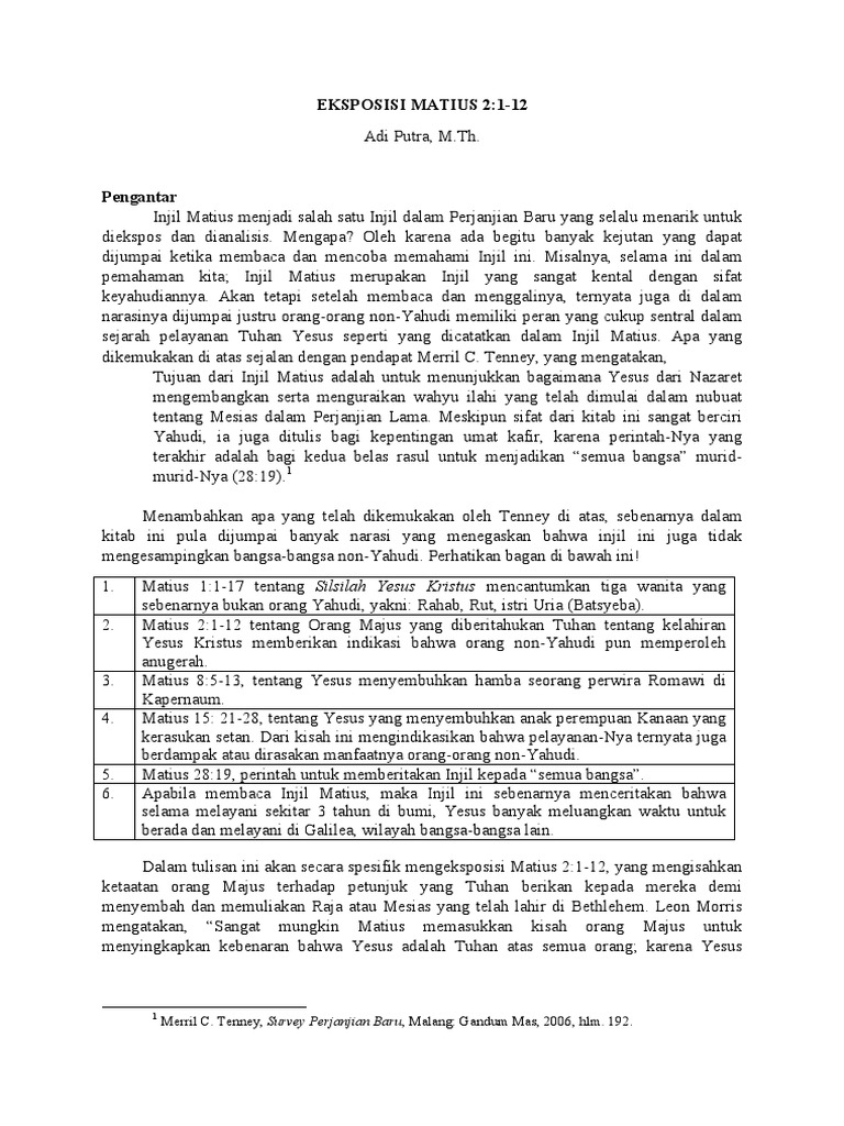 Eksposisi Matius 2 | PDF | Agama & Spiritualitas
