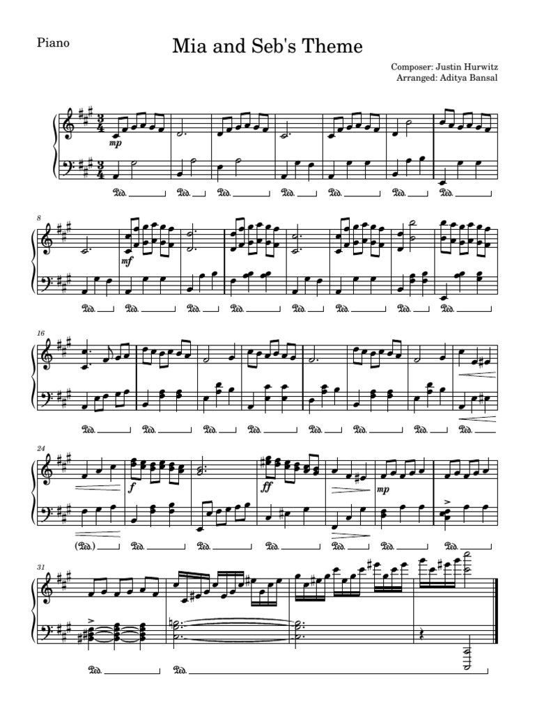 Mia and Seb's Theme-Piano | PDF