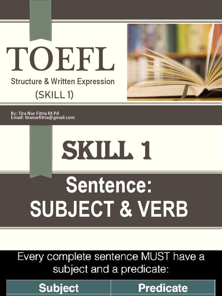 Toefl Swe Skill 1 3 Download Free Pdf Subject Grammar Verb