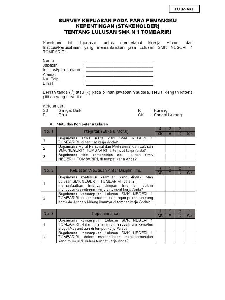 ANGKET TRACER STUDY | PDF