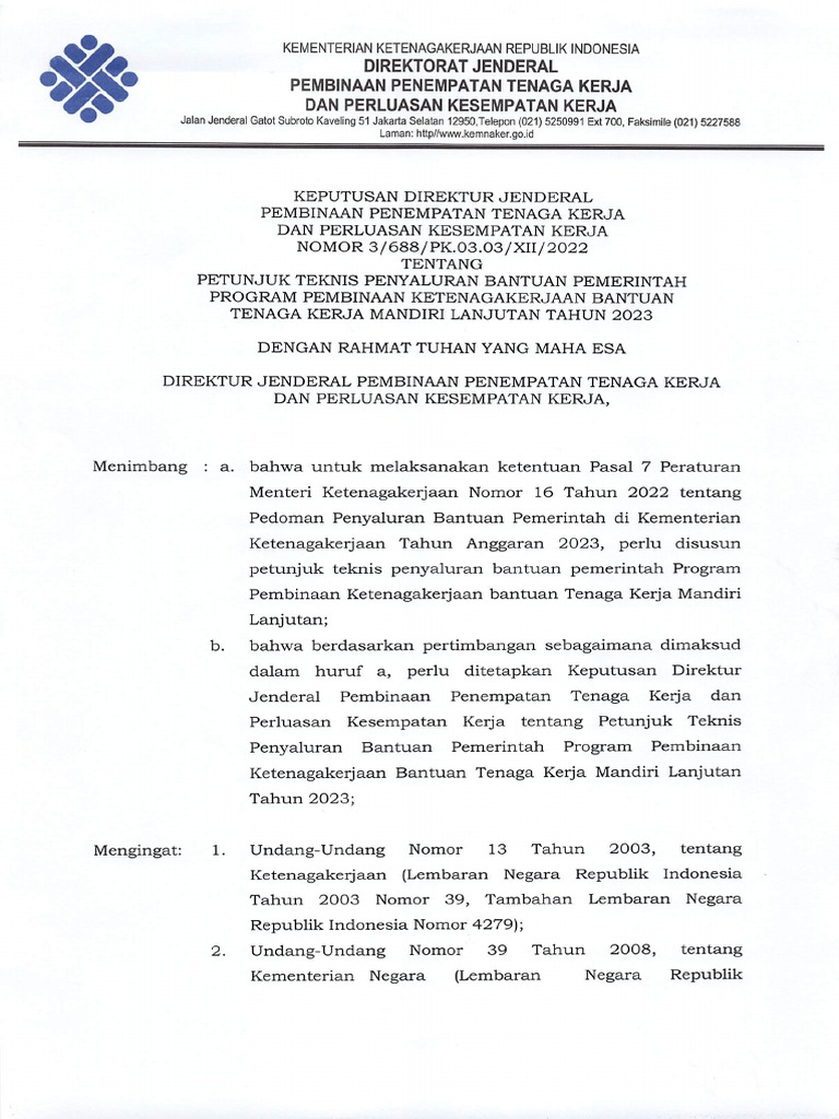 Petunjuk Teknis TKM Lanjutan 2023 | PDF