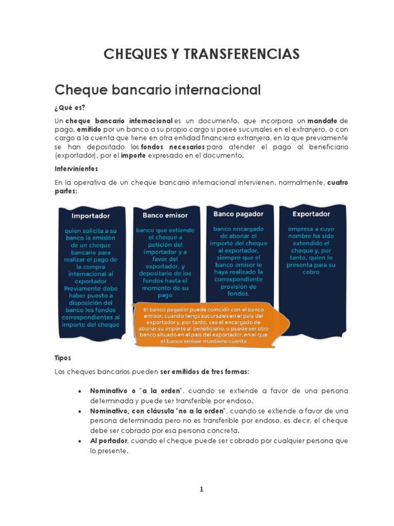 02 Cheques y Transferencias | PDF | Cheque | Bancos