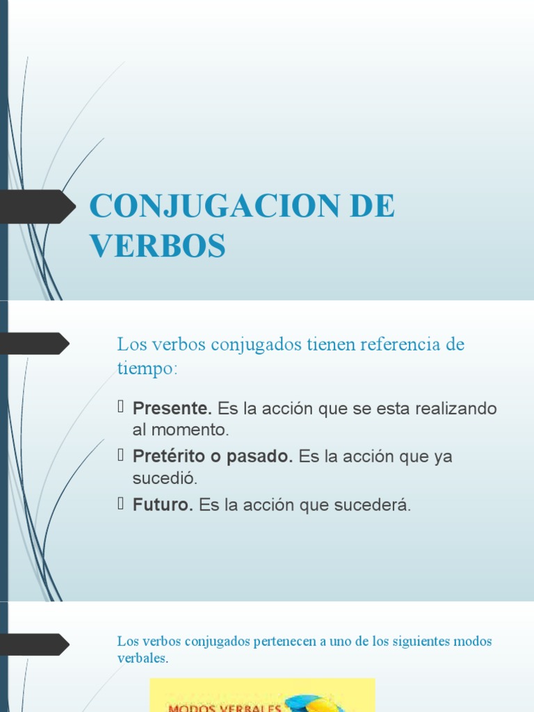 Conjugacion De Verbos Pdf Verbo Conjugación Gramatical