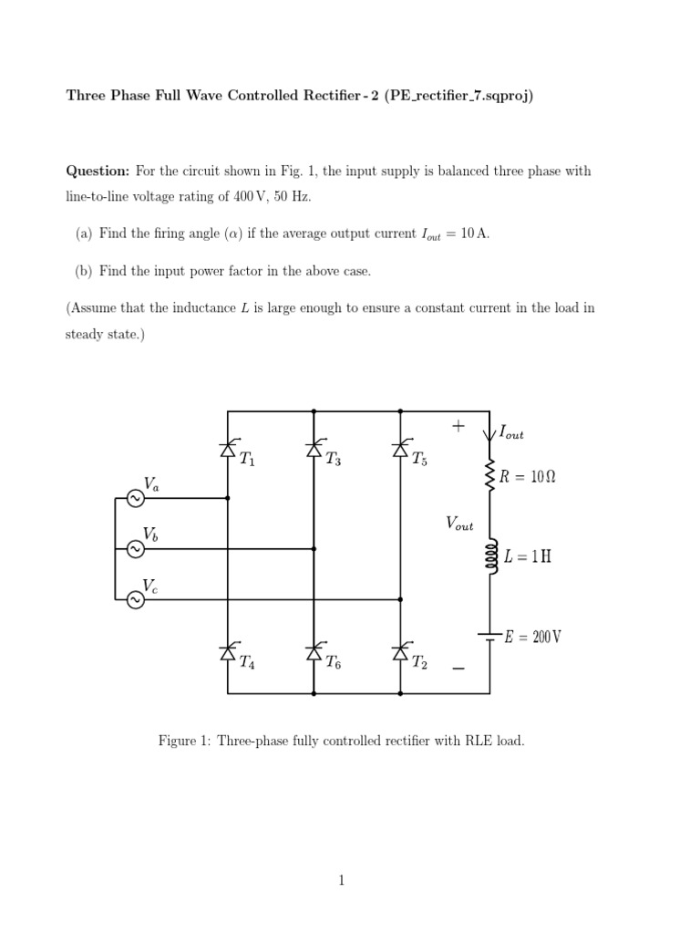 Three-Phase Rectifier Analysis | PDF | Science & Mathematics