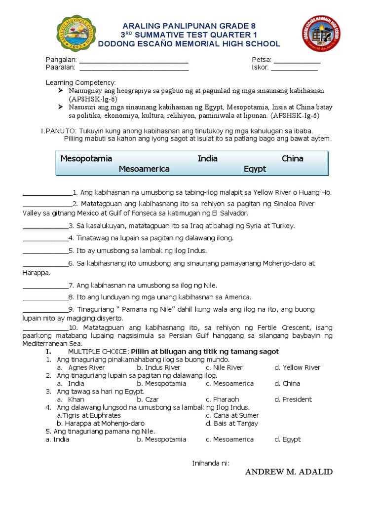Modular Learning Sum 3 AP8 W TOS | PDF