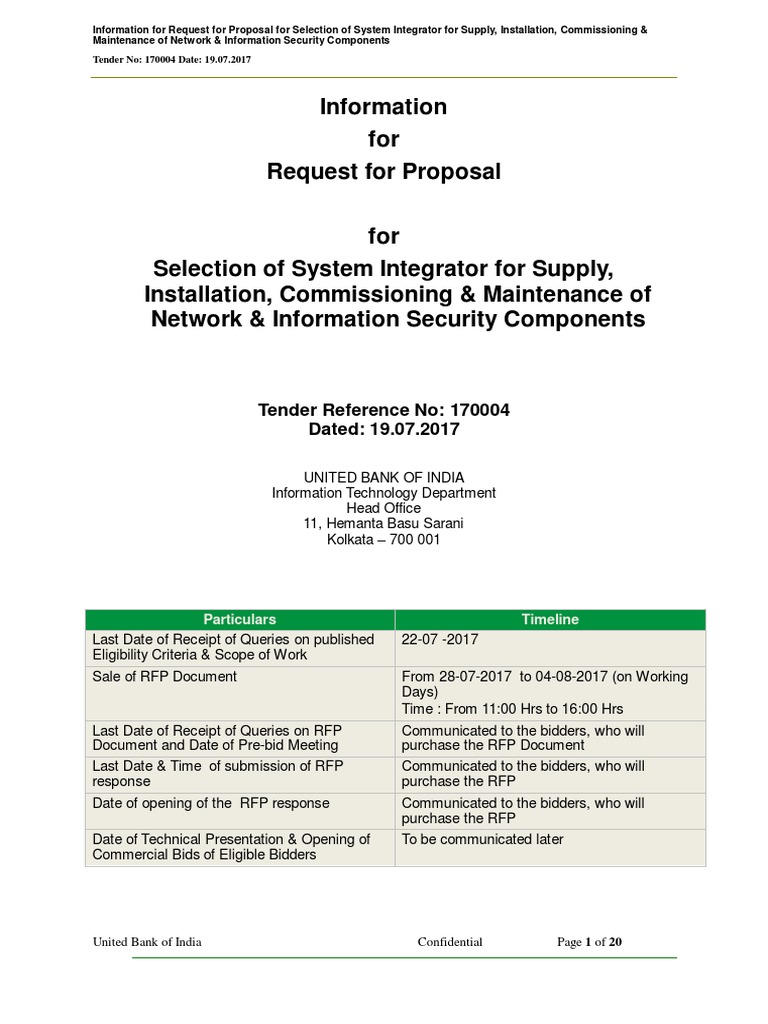 RFP for Network & Security Integration | PDF | I Pv6 | Antivirus Software