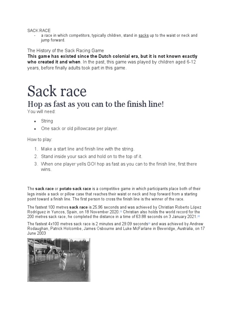 Sack Race | PDF