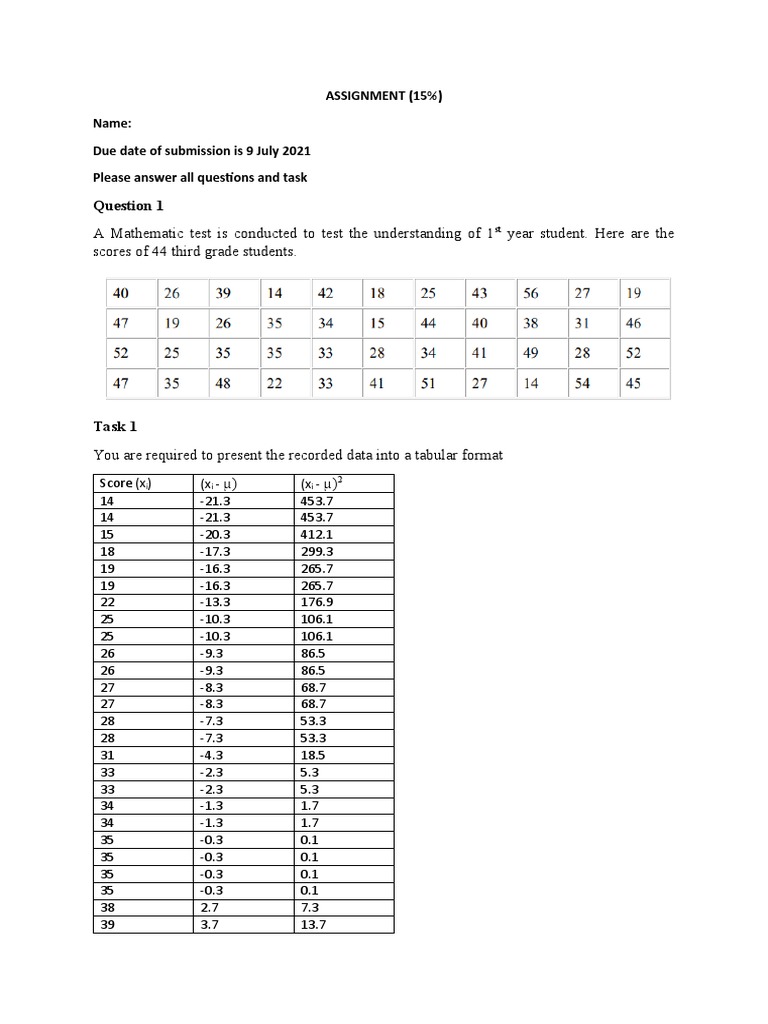 Assignment Pdf Descriptive Statistics Statistical Analysis