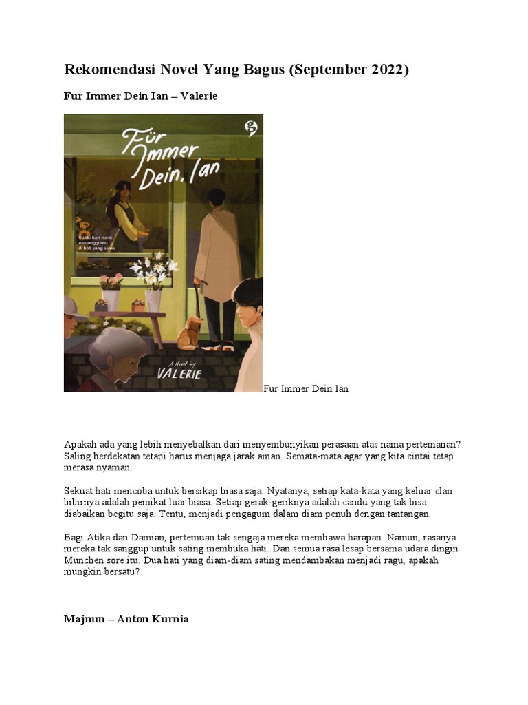 Rekomendasi Novel Yang Bagus | PDF