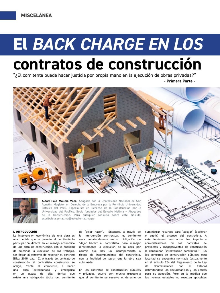 Back Charge en Los Contratos de Construcción | PDF | Contratista ...
