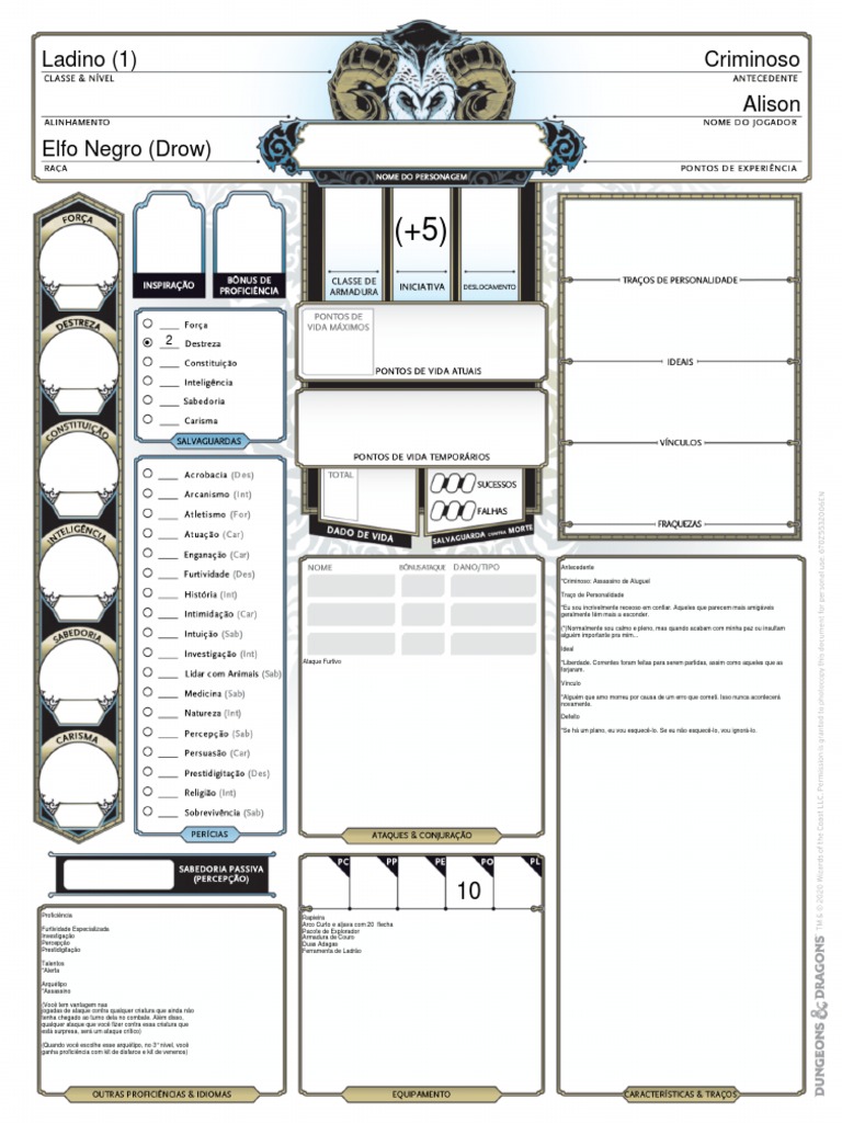 Ficha D&D Editada Por Mim | PDF | Elfos | Castelo