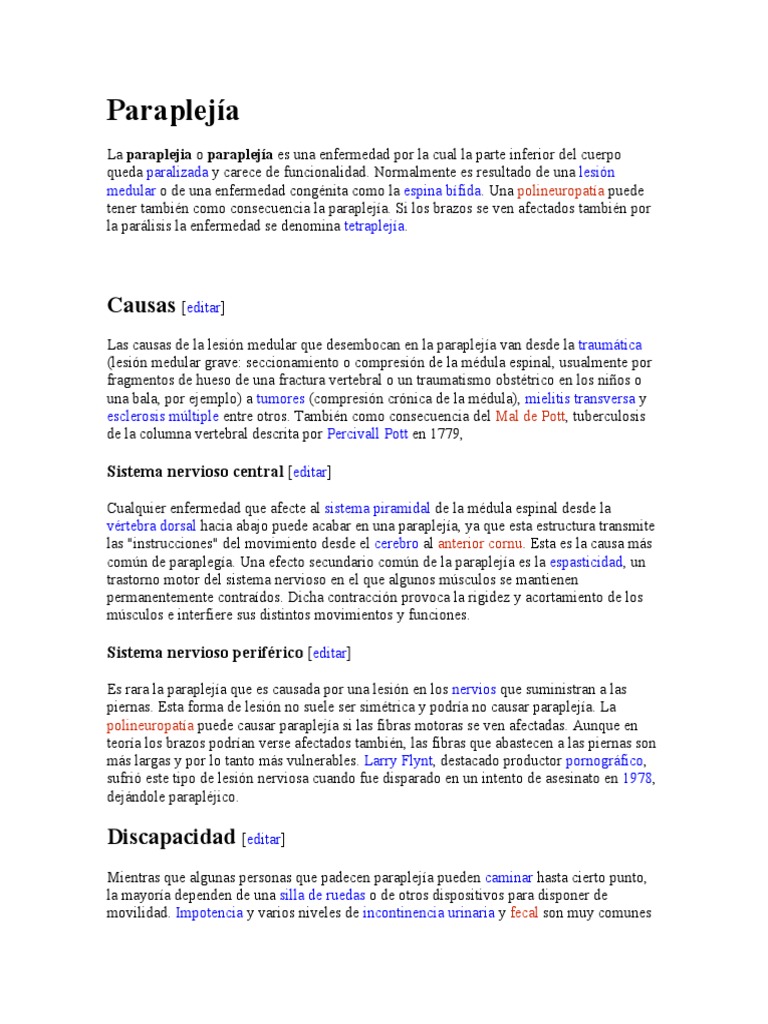 Una visión general de la paraplejía: sus causas, síntomas y ...