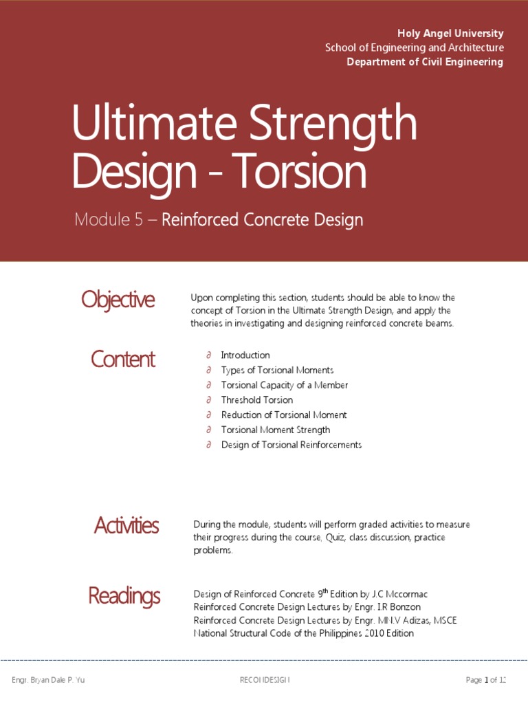 Principles of Reinforced Concrete - Module 4 | PDF | Stress (Mechanics ...